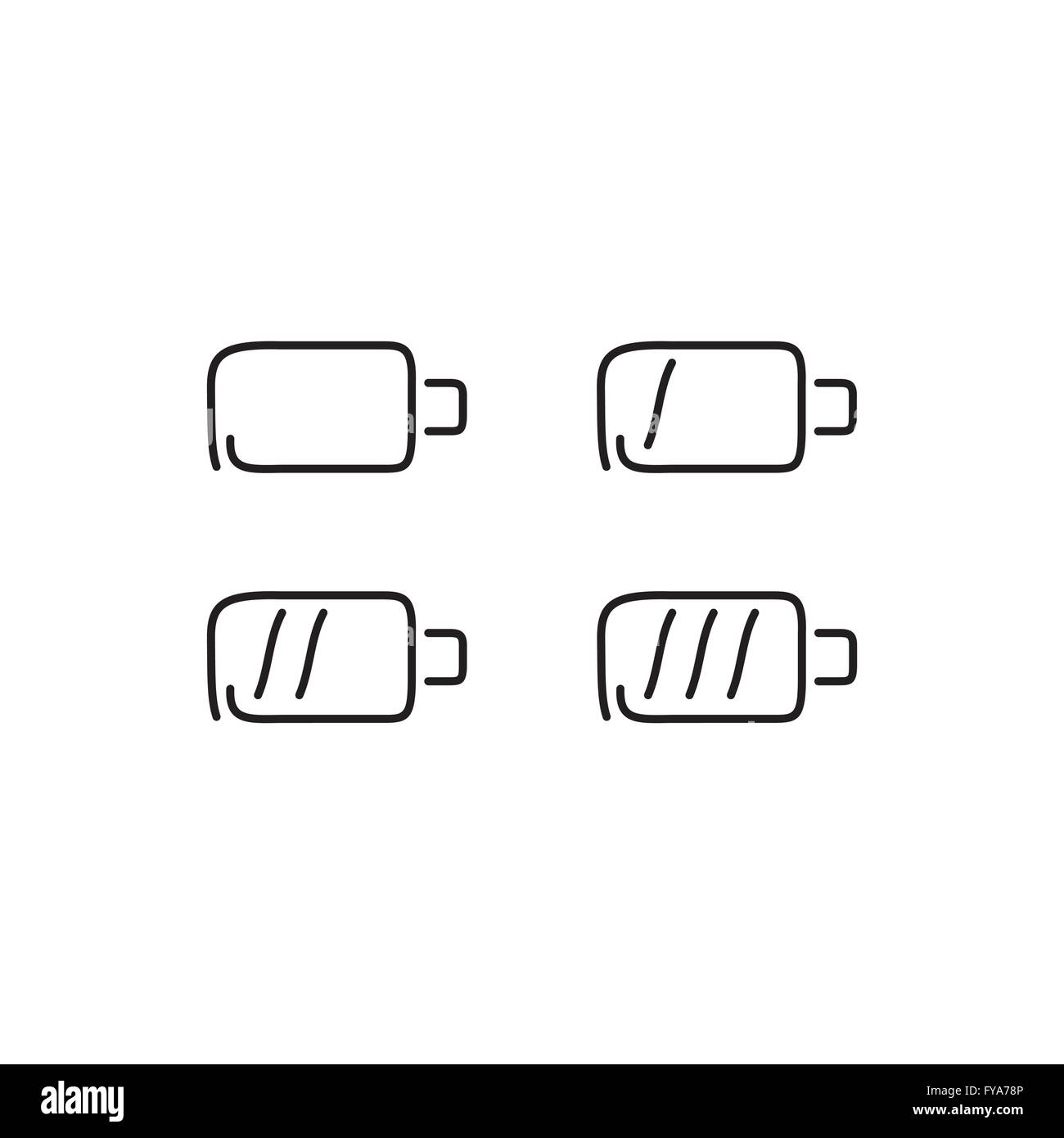 Battery with positive and negative Black and White Stock Photos ...