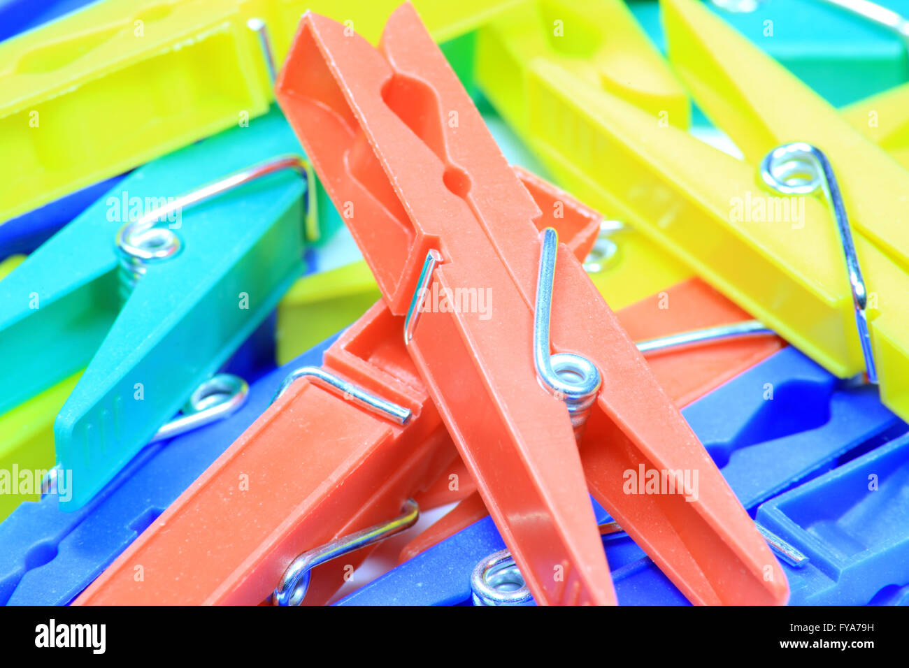 set of plastic clothespin Stock Photo - Alamy