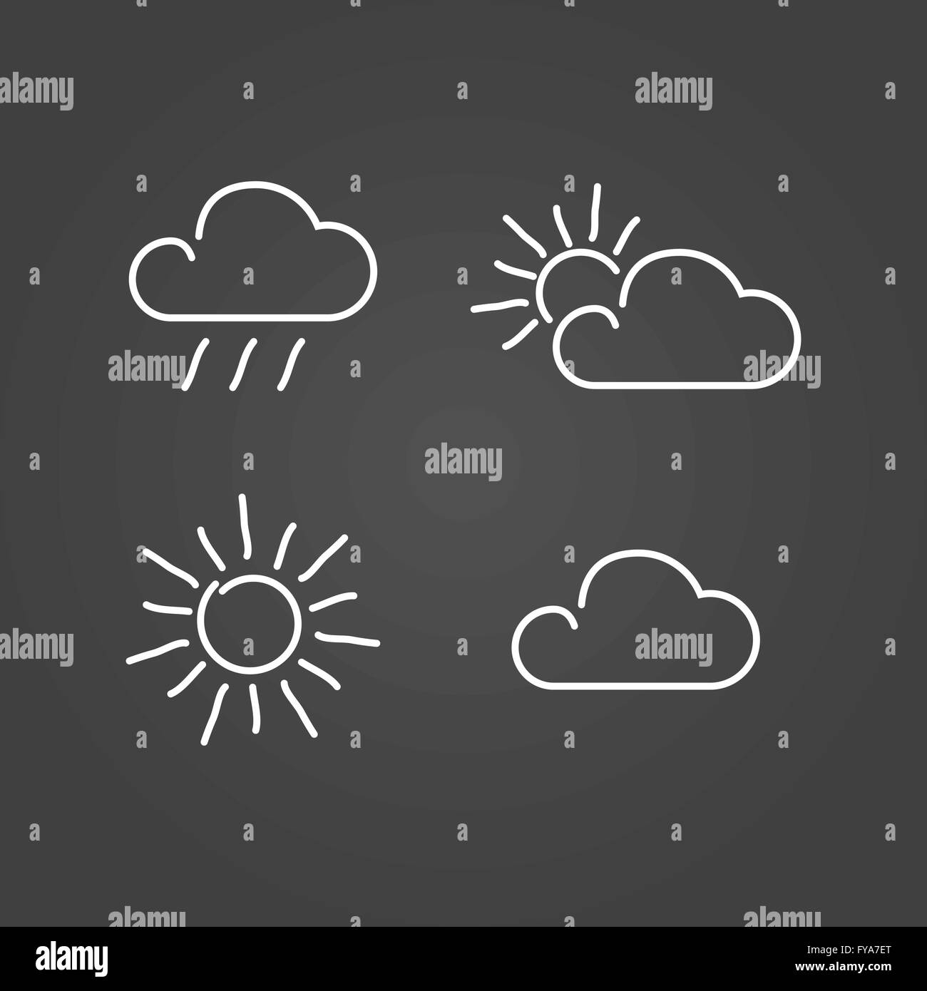 Weather set icons draw effect. Vector illustration Stock Vector Image ...