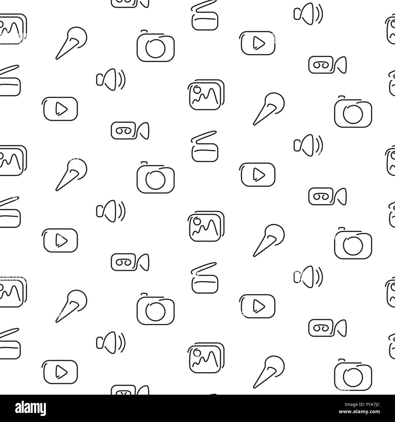 Video and multimedia seamless pattern. Vector illustration. EPS 10 ...