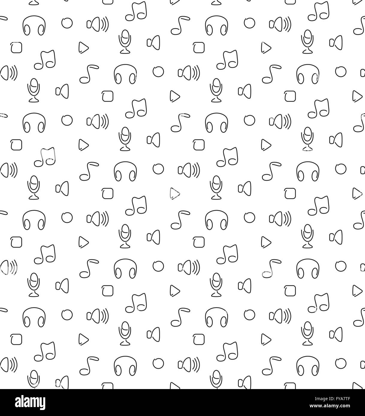 Music audio sound seamless pattern. Vector illustration. EPS 10 Stock ...