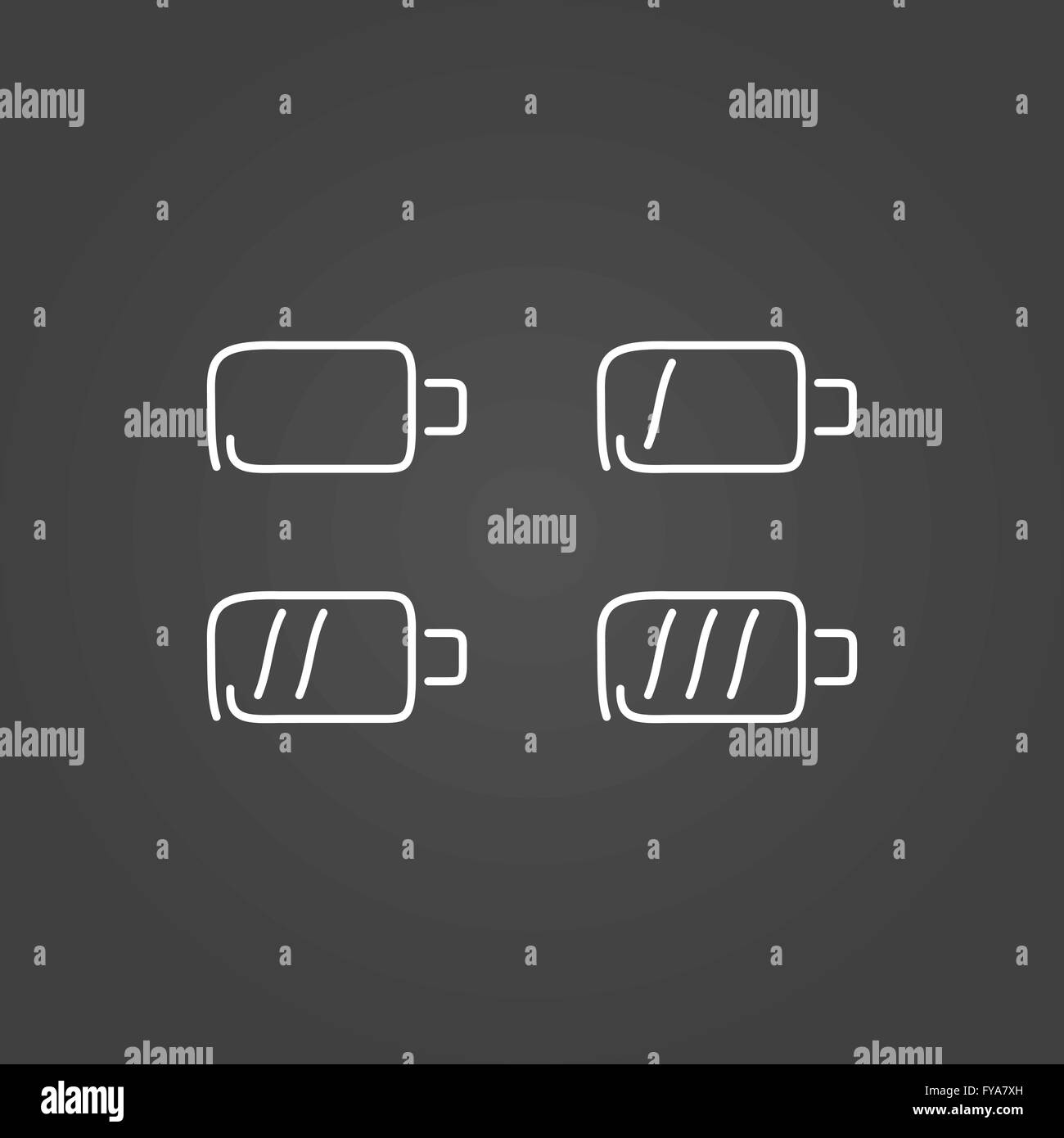 Battery set icons draw effect. Vector illustration Stock Vector Image ...