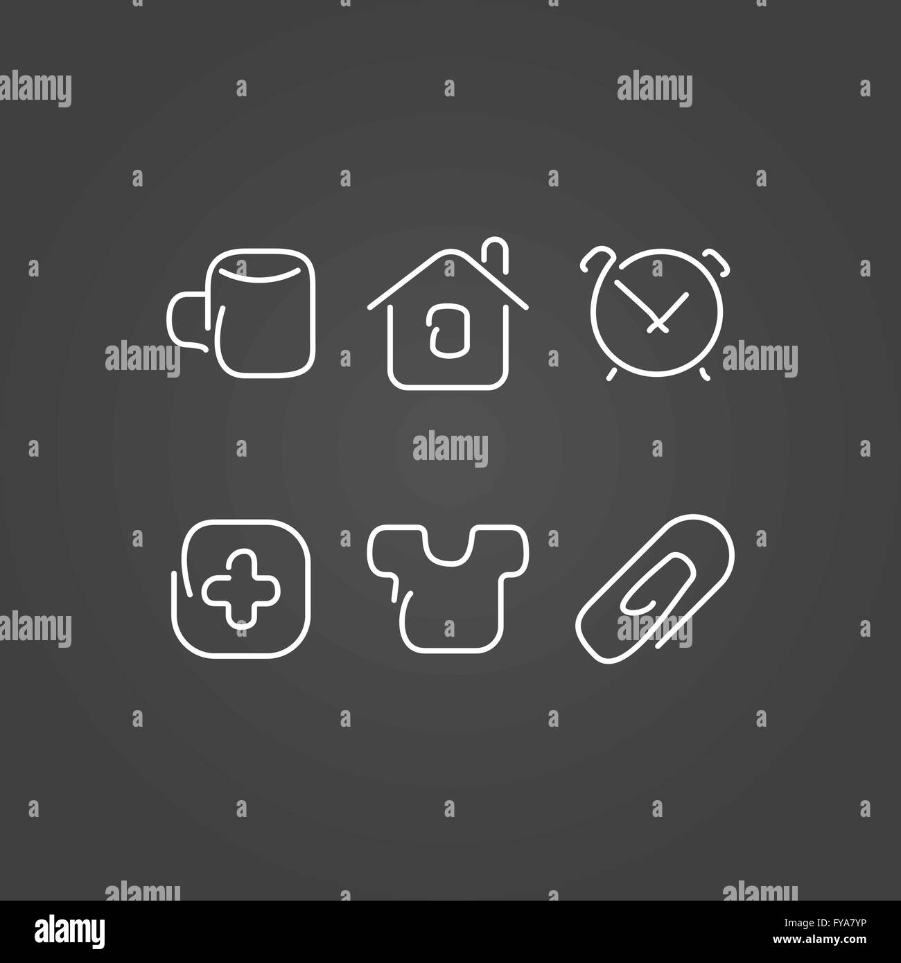 Home set icons draw effect. Vector illustration Stock Vector Image ...