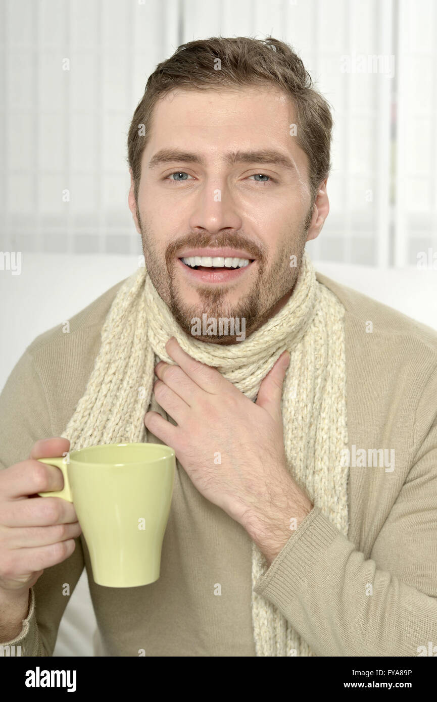 Sick male person drinking hi-res stock photography and images - Alamy