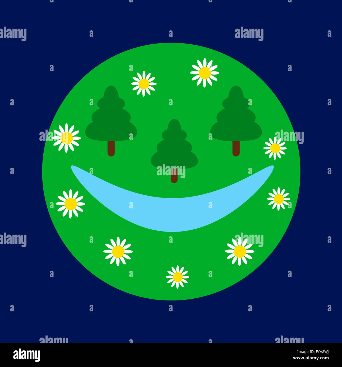 Planet Earth with good ecology Stock Photo - Alamy