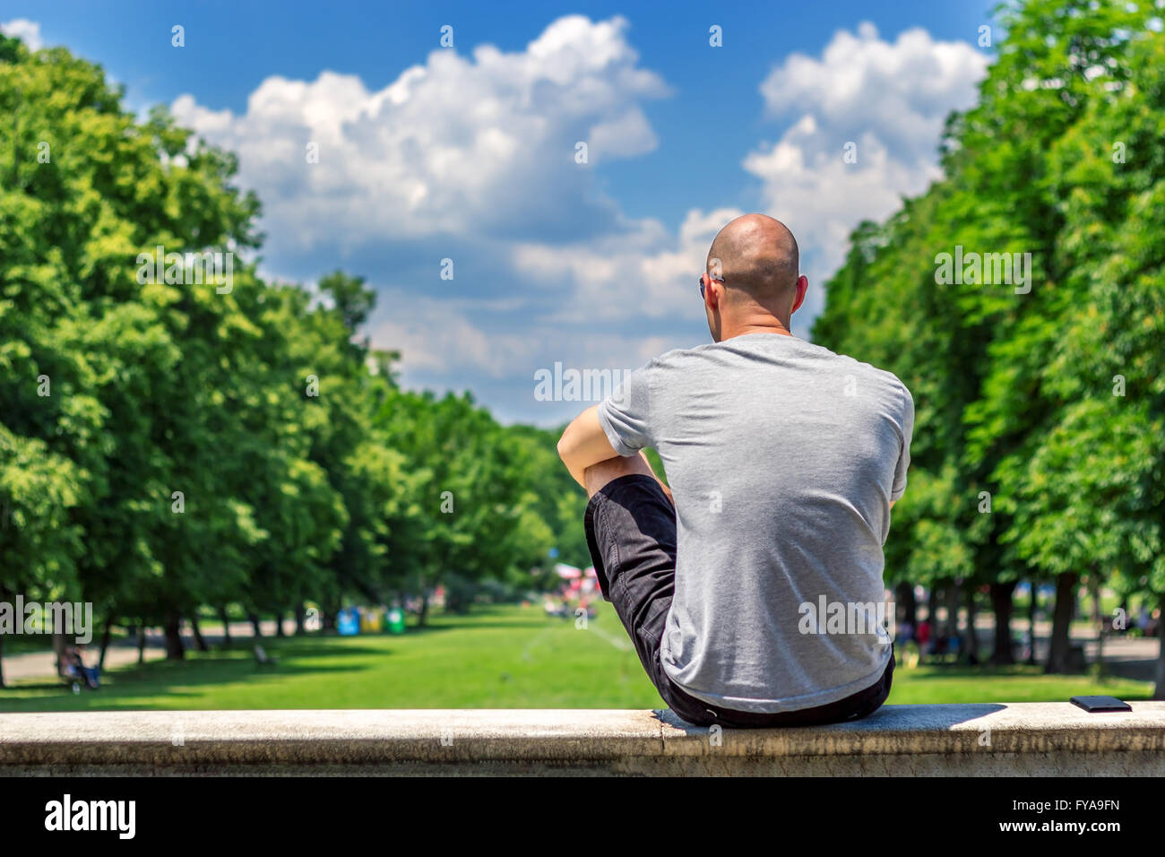man resting in a beautiful park in summer Stock Photo - Alamy
