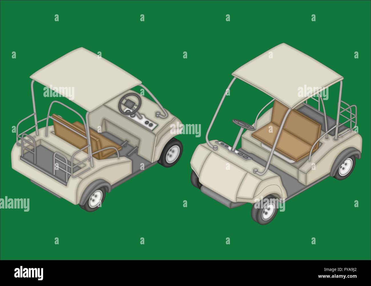 Golf cart isometric flat vector Stock Vector Image & Art - Alamy
