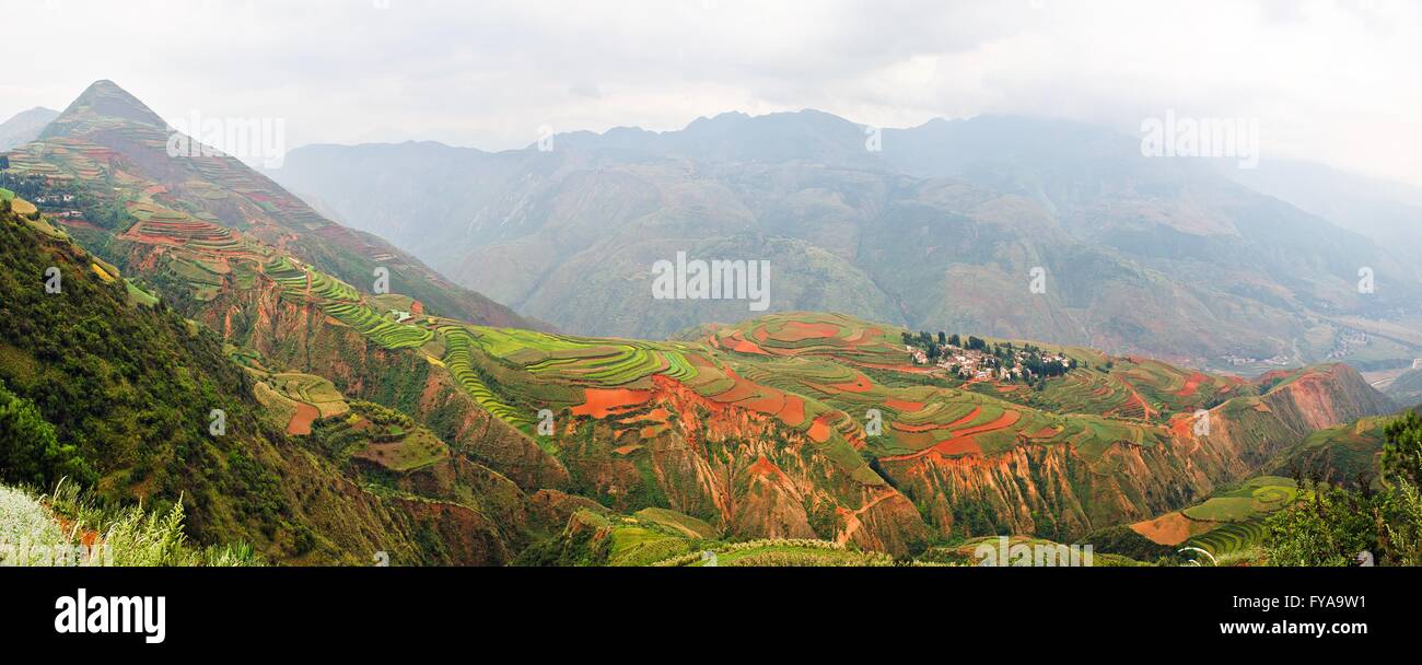 Kunming Dongchuan red land, rice terrace Stock Photo - Alamy