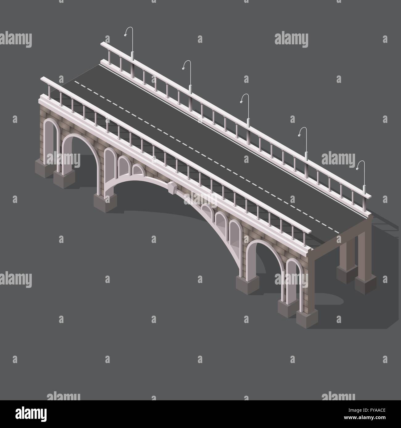 Isometric drawing of a stone bridge Stock Vector Image & Art - Alamy