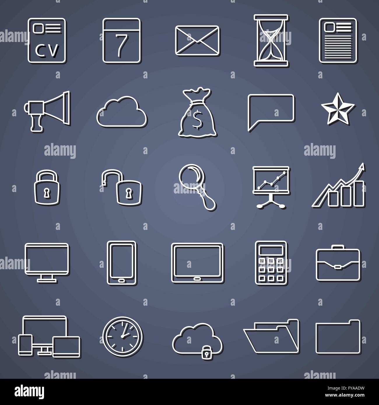 Business statistics outline icons Stock Vector Images - Alamy