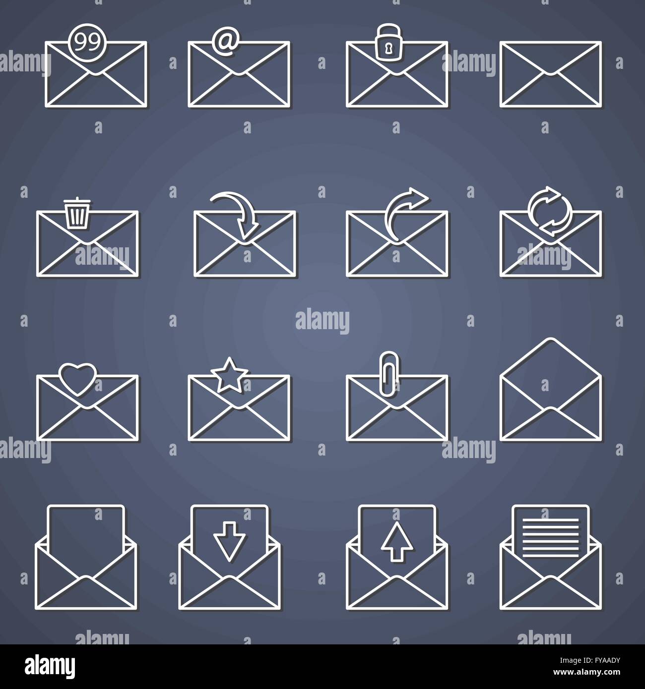 Open mail icons in Stock Vector Images - Alamy