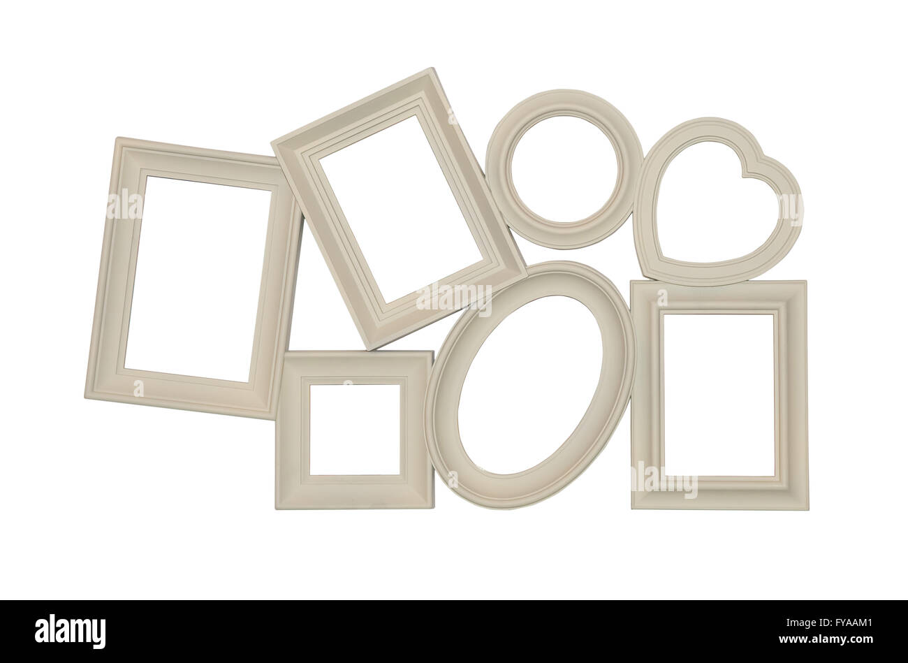 Composition of different photo frames of beige color Stock Photo - Alamy