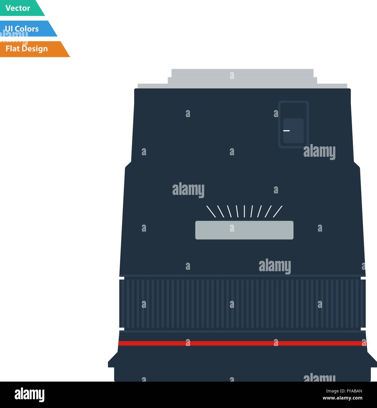 Flat design icon of photo camera wide lens in ui colors. Vector ...