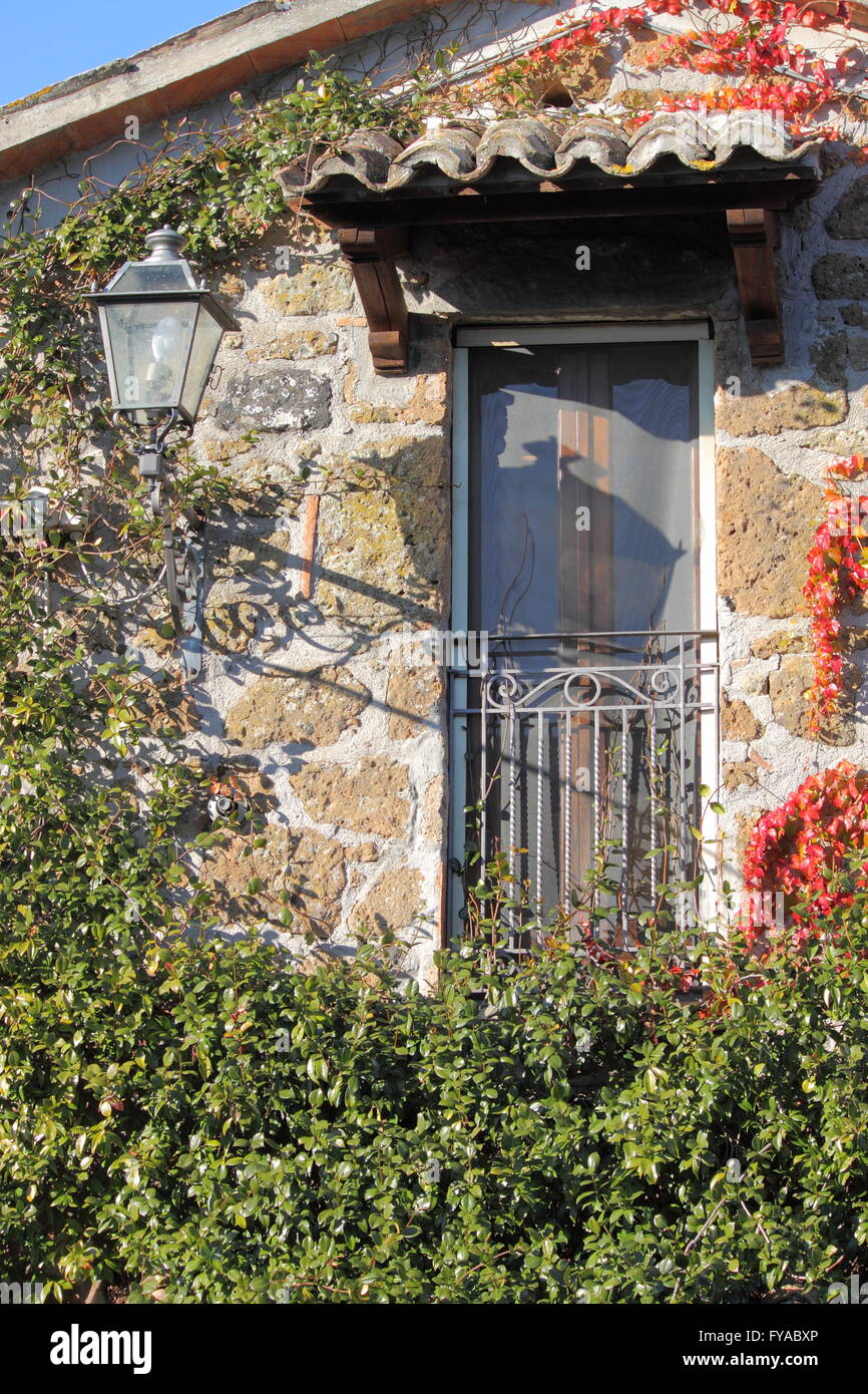 Old style balcony in a rural house Stock Photo - Alamy