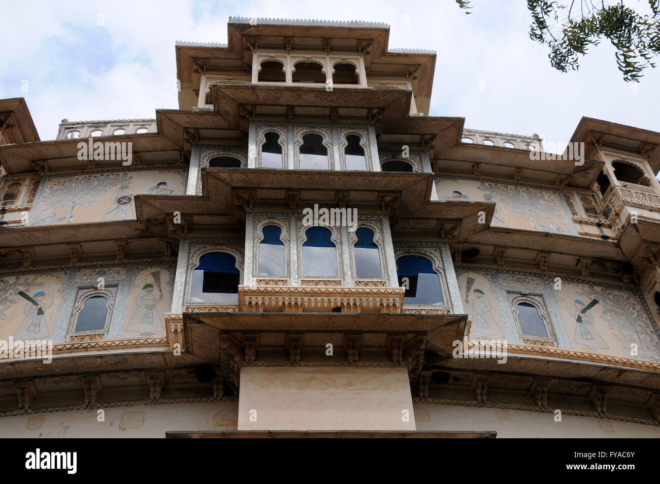 Indian windows. Detail of projecting windows at the City Palace ...