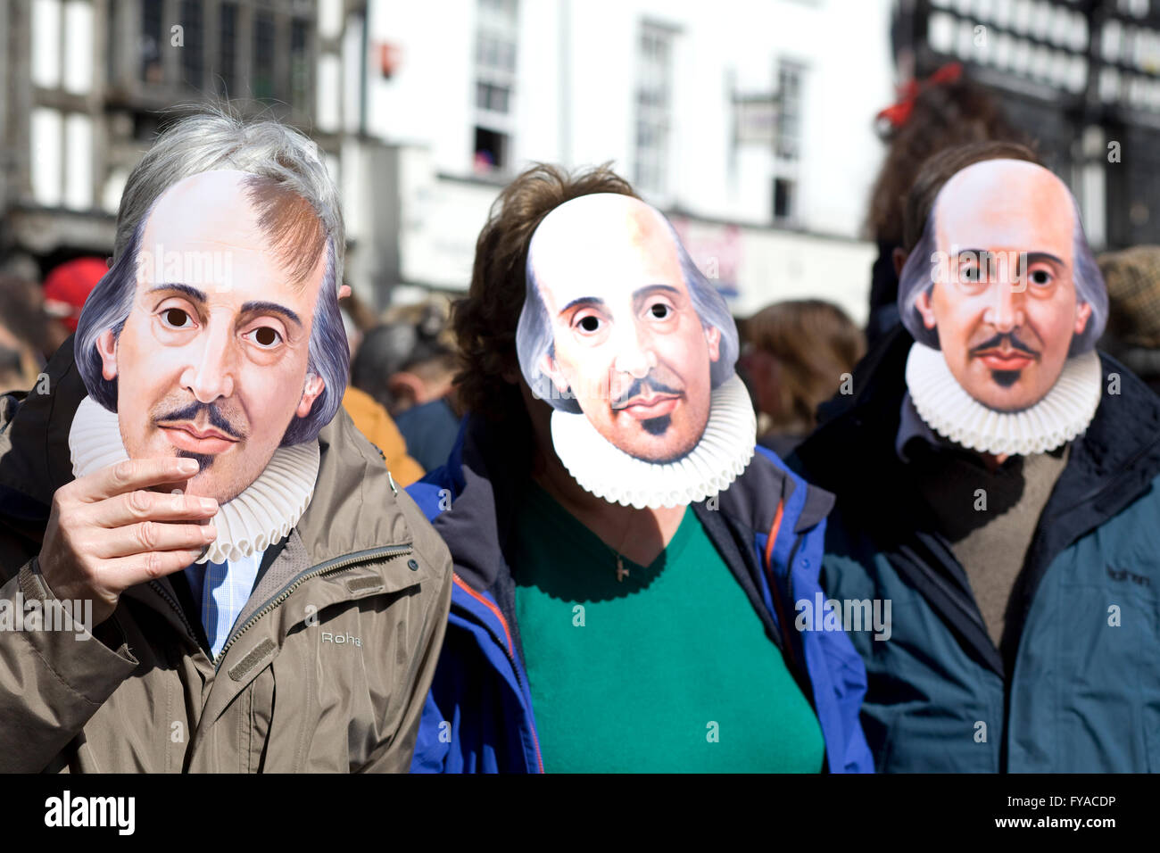 Fans wearing cardboard Shakespeare masks to Celebration of the 400th ...