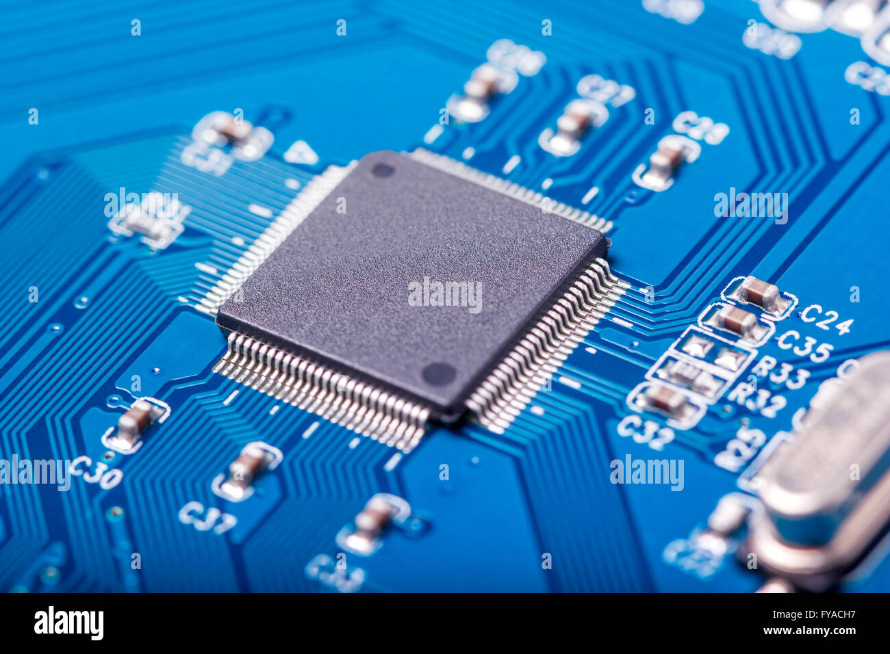Electronic collection - closeup of computer circuit board with ...