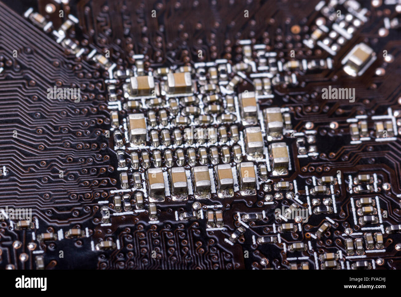 Electronic collection - closeup of computer circuit board with ...