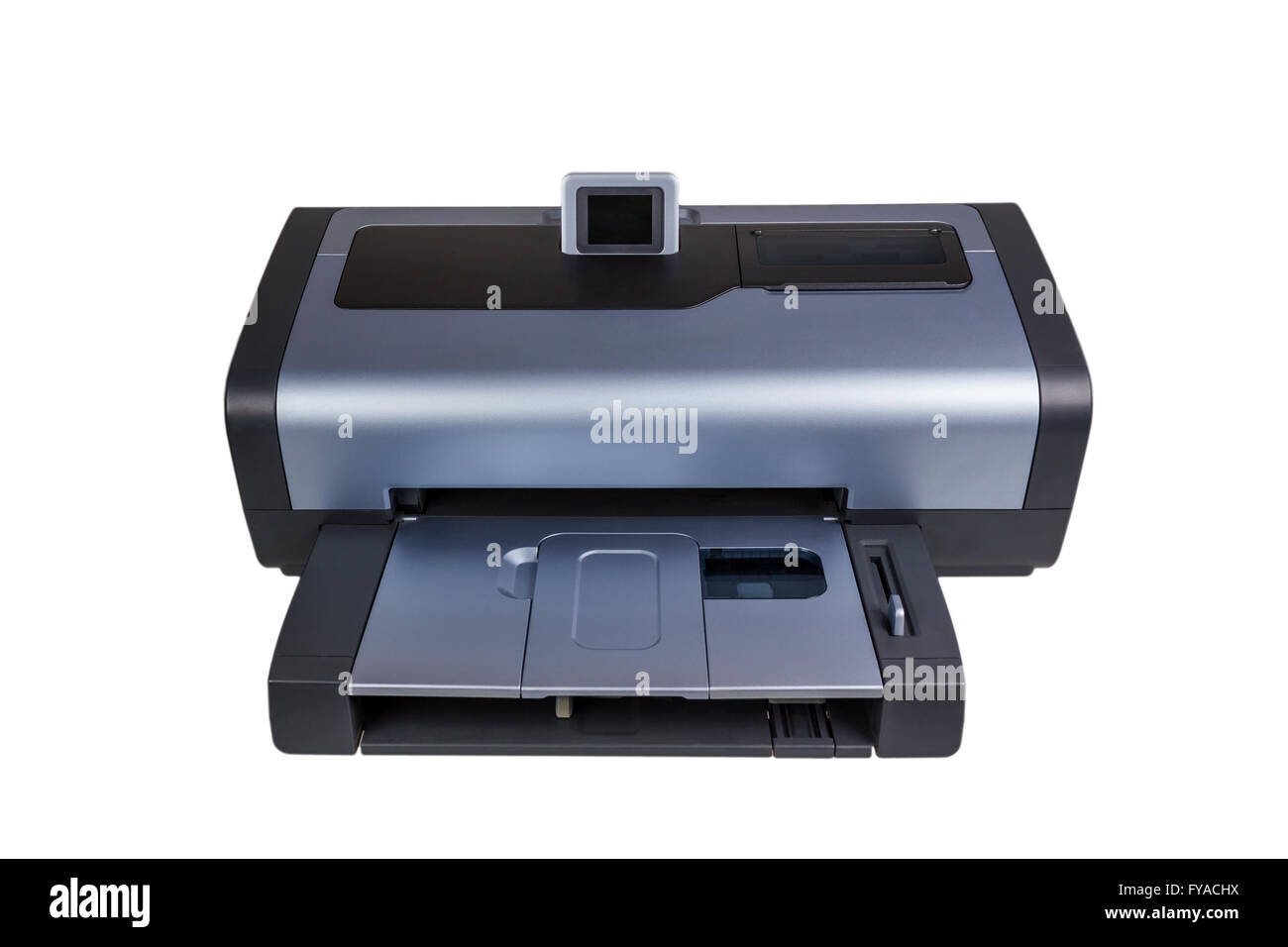 Electronic collection - modern inkjet printer isolated on white ...