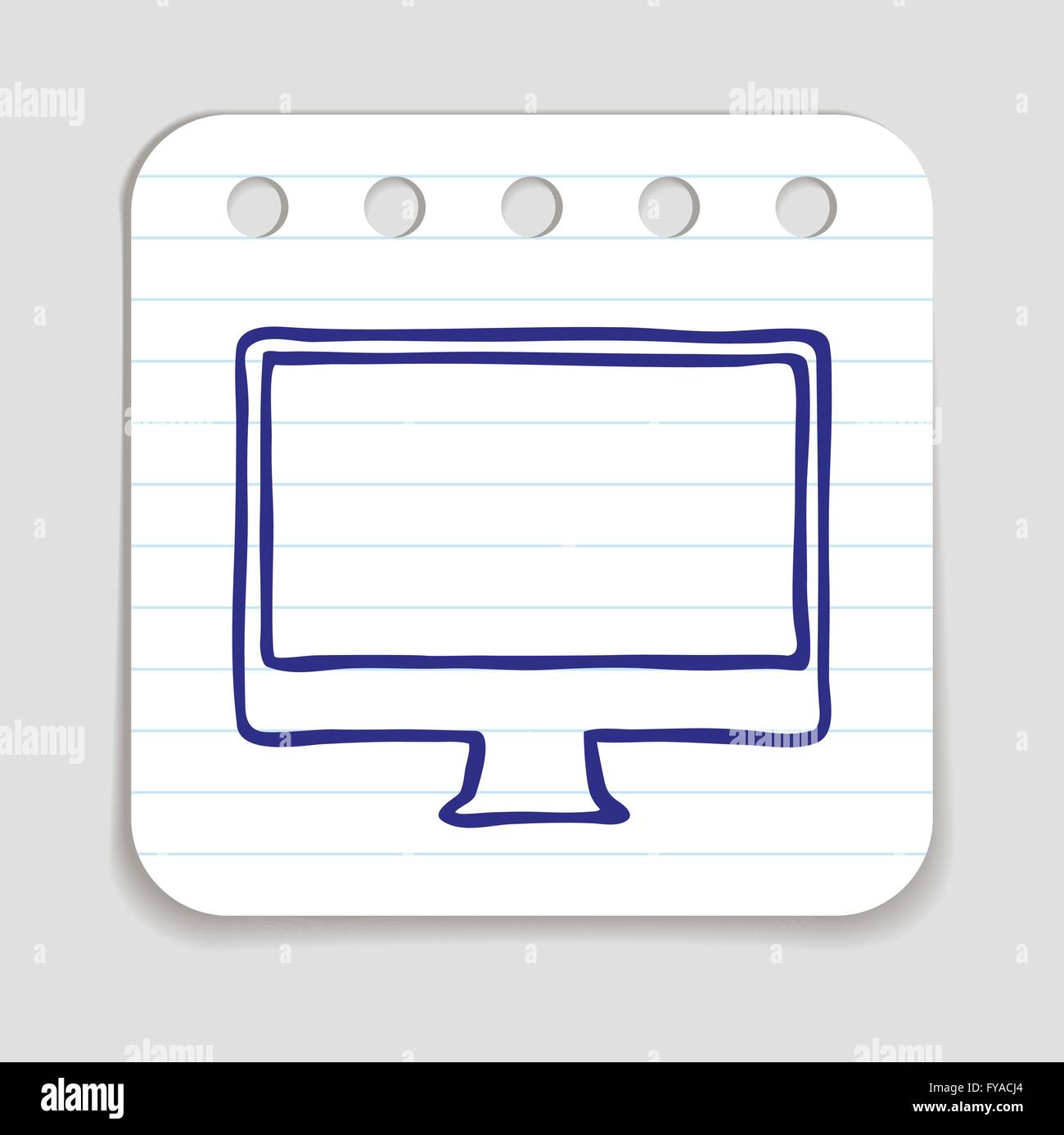 Doodle Computer Monitor Icon Stock Vector Image & Art - Alamy