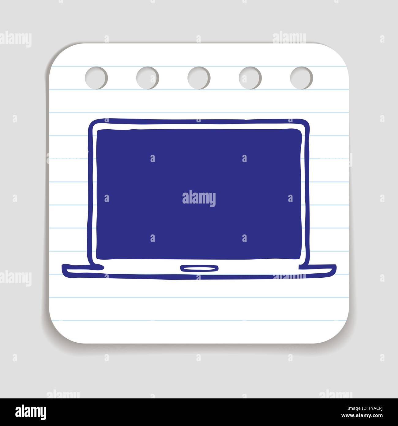 Doodle Laptop Icon Stock Vector Image & Art - Alamy