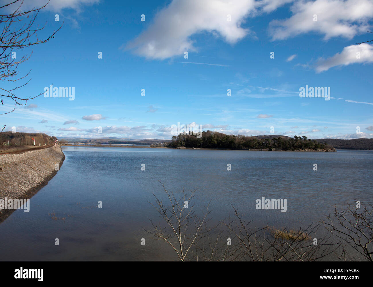 The estuary of The River Kent Holme Island Grange-over-Sands Arnside ...