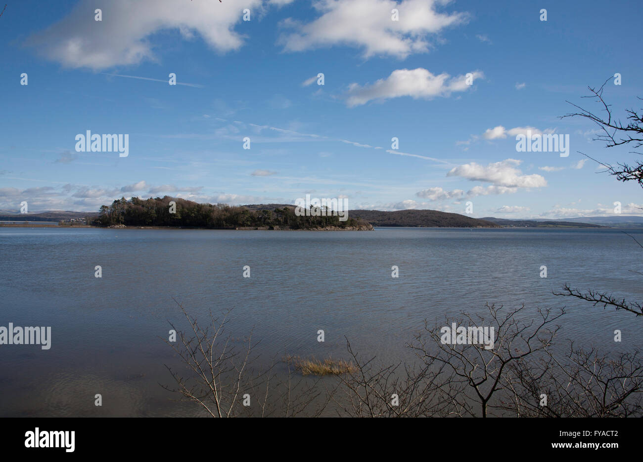 The estuary of The River Kent Holme Island Grange-over-Sands Arnside ...
