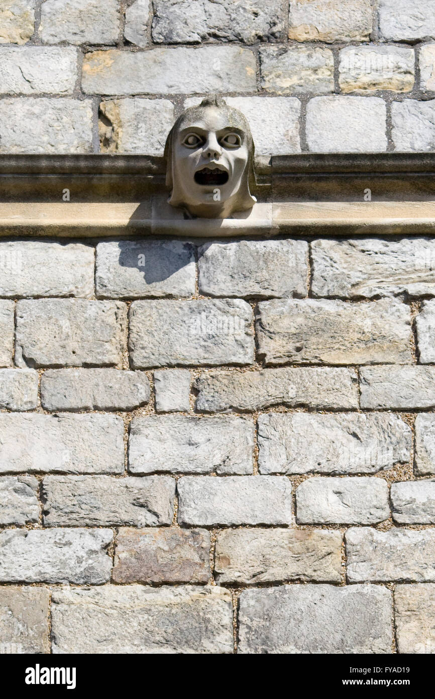 The historic wall and facades of Windsor Castle in Royal Windsor ...