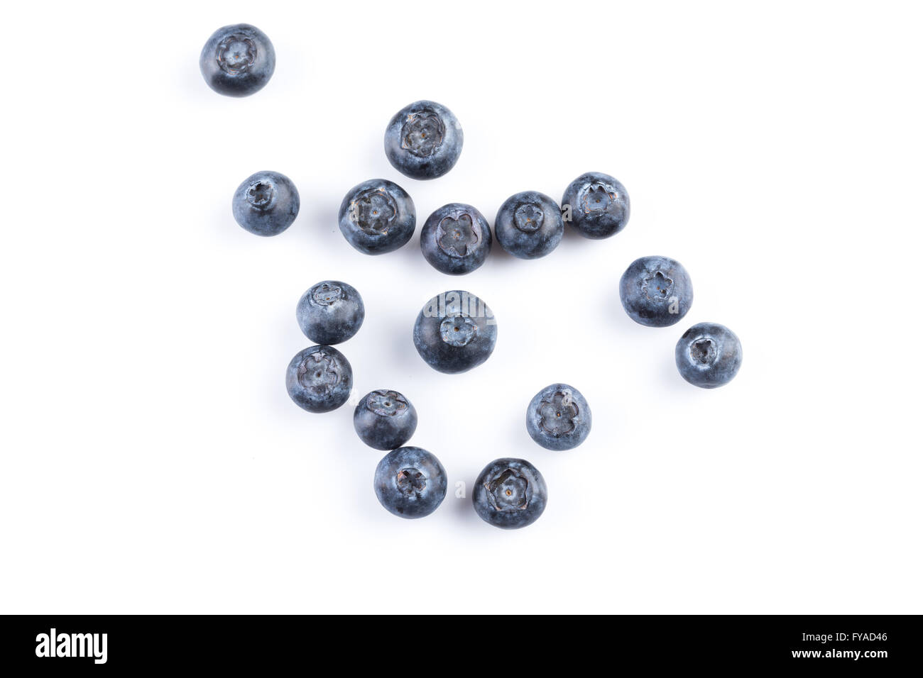 Group of fresh juisy blueberries isolated on white background Stock ...