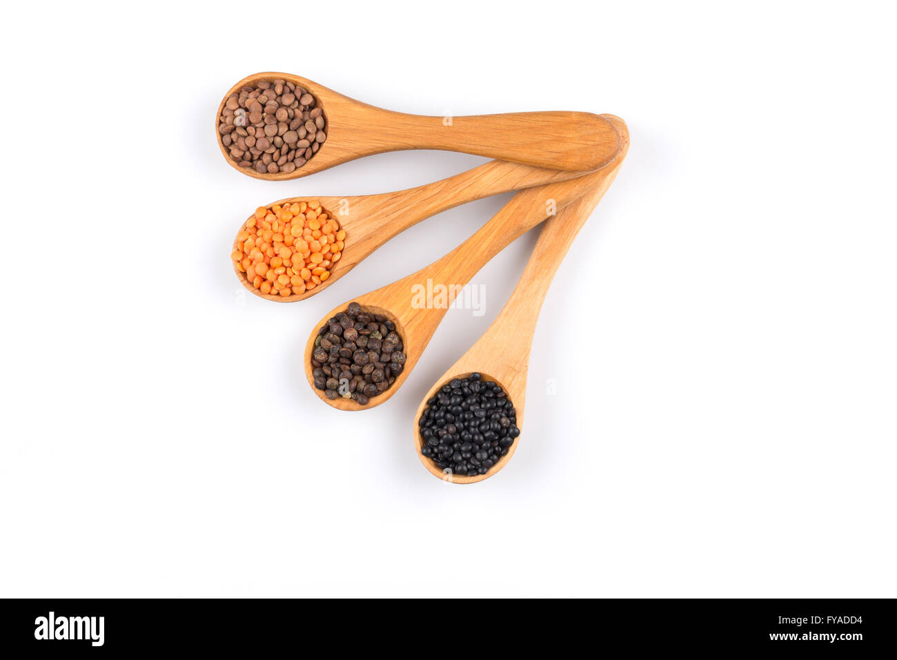 Group of lentils isolated on white background Stock Photo - Alamy