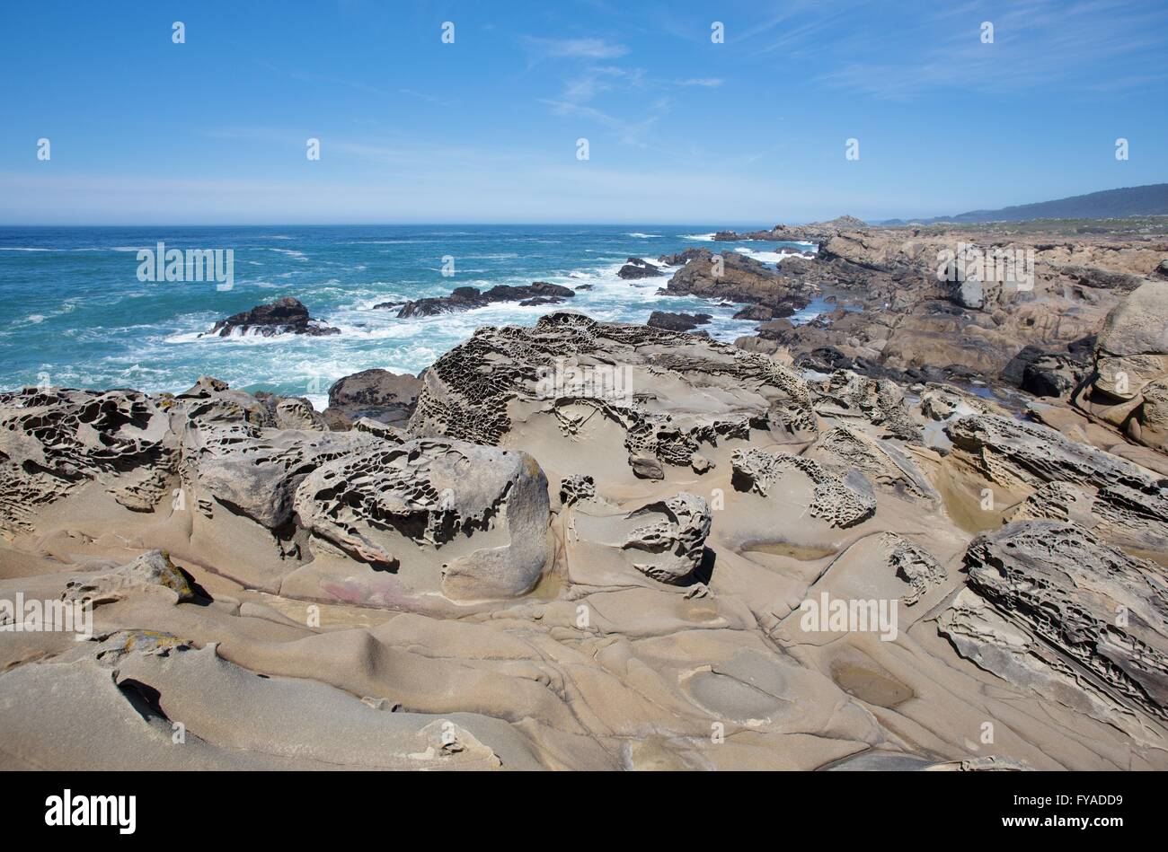Rock formations at Salt Point State Park on the northern California ...