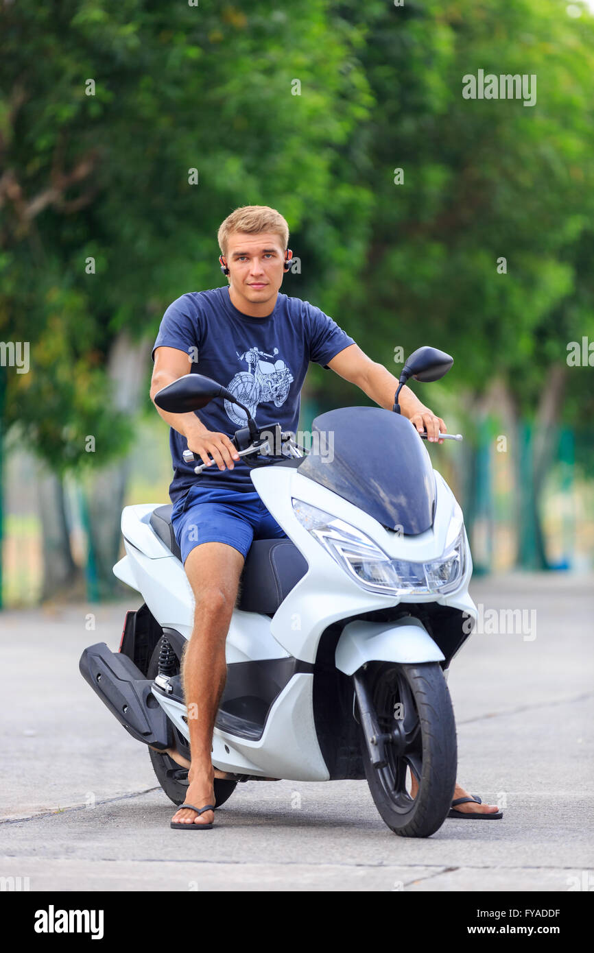 Man posing motorcycle hi-res stock photography and images - Alamy