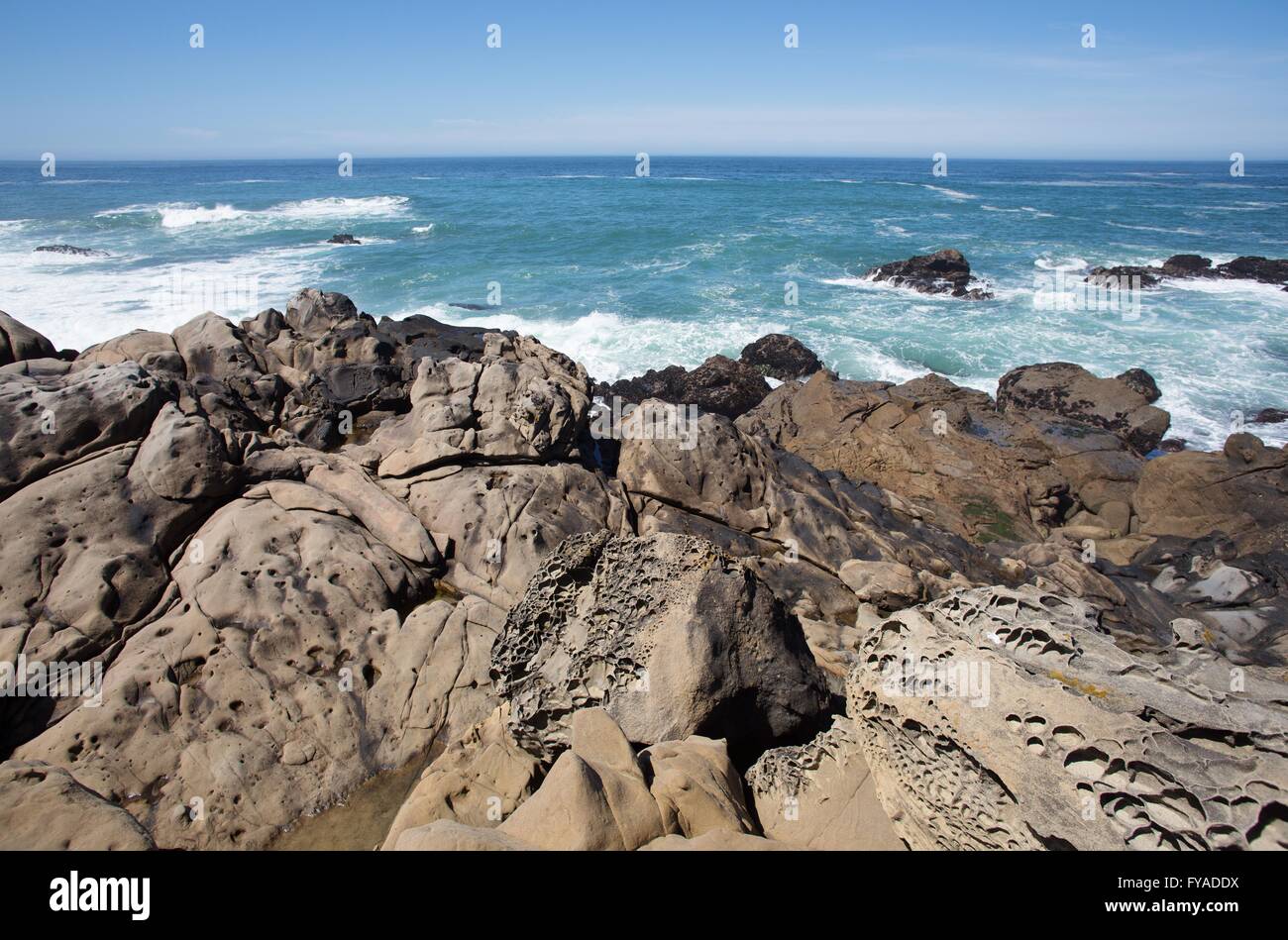 Rock formations at Salt Point State Park on the northern California ...
