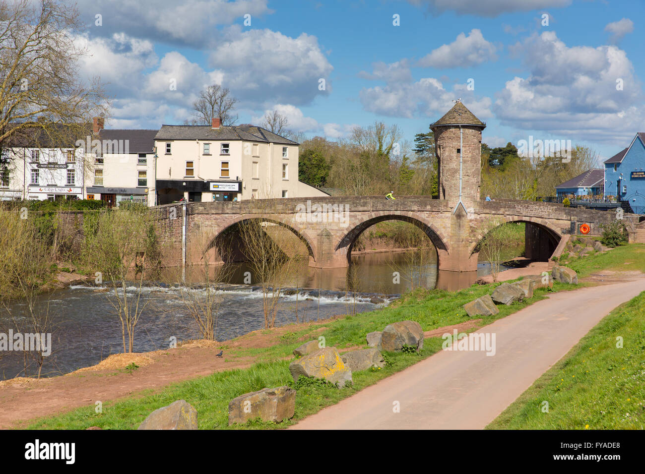 Monnow Bridge Monmouth Wales uk medieval fortified river bridge and ...