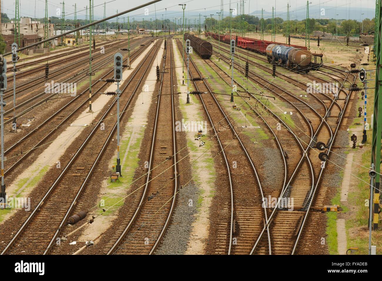 Railway Station Tracks Stock Photo - Alamy