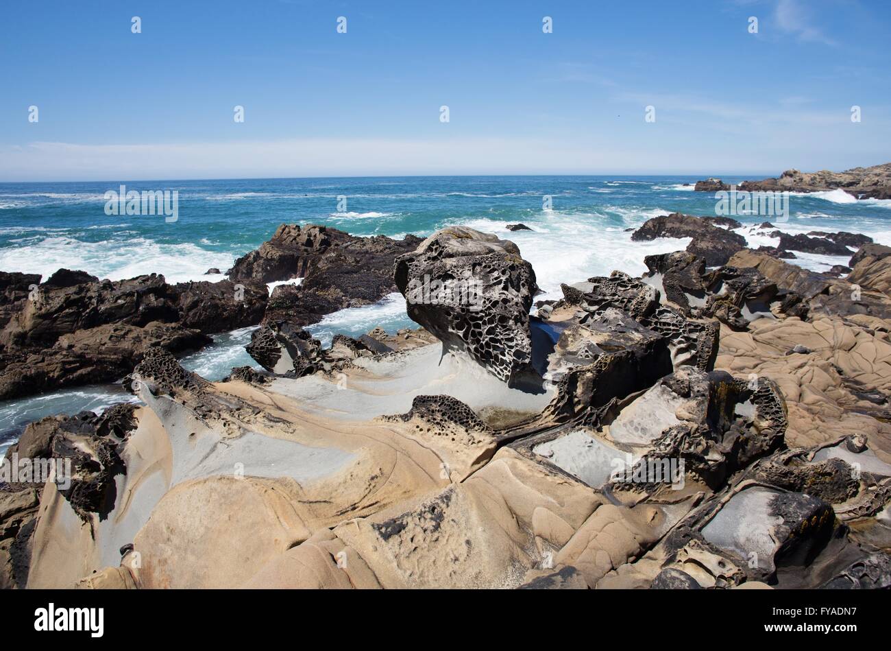 Rock formations at Salt Point State Park on the northern California ...