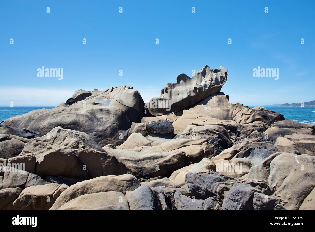 Rock formations at Salt Point State Park on the northern California ...