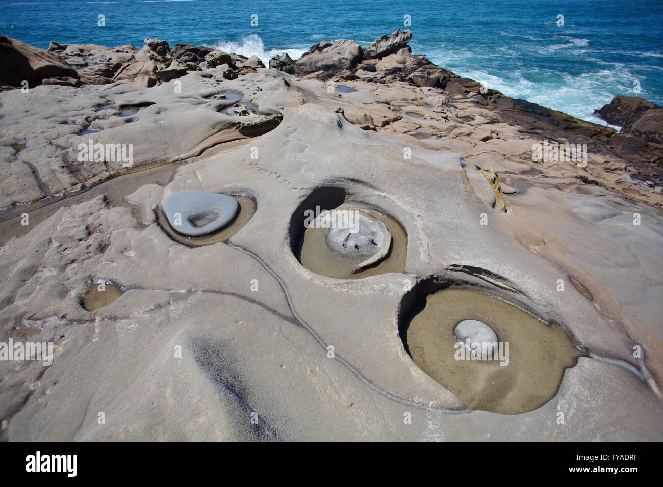 Rock formations at Salt Point State Park on the northern California ...