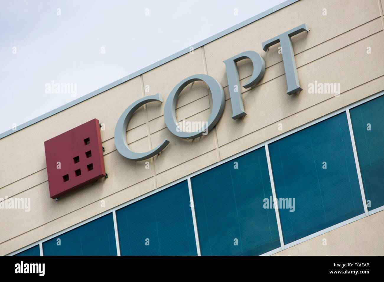 A logo sign outside of the headquarters of the Corporate Office ...