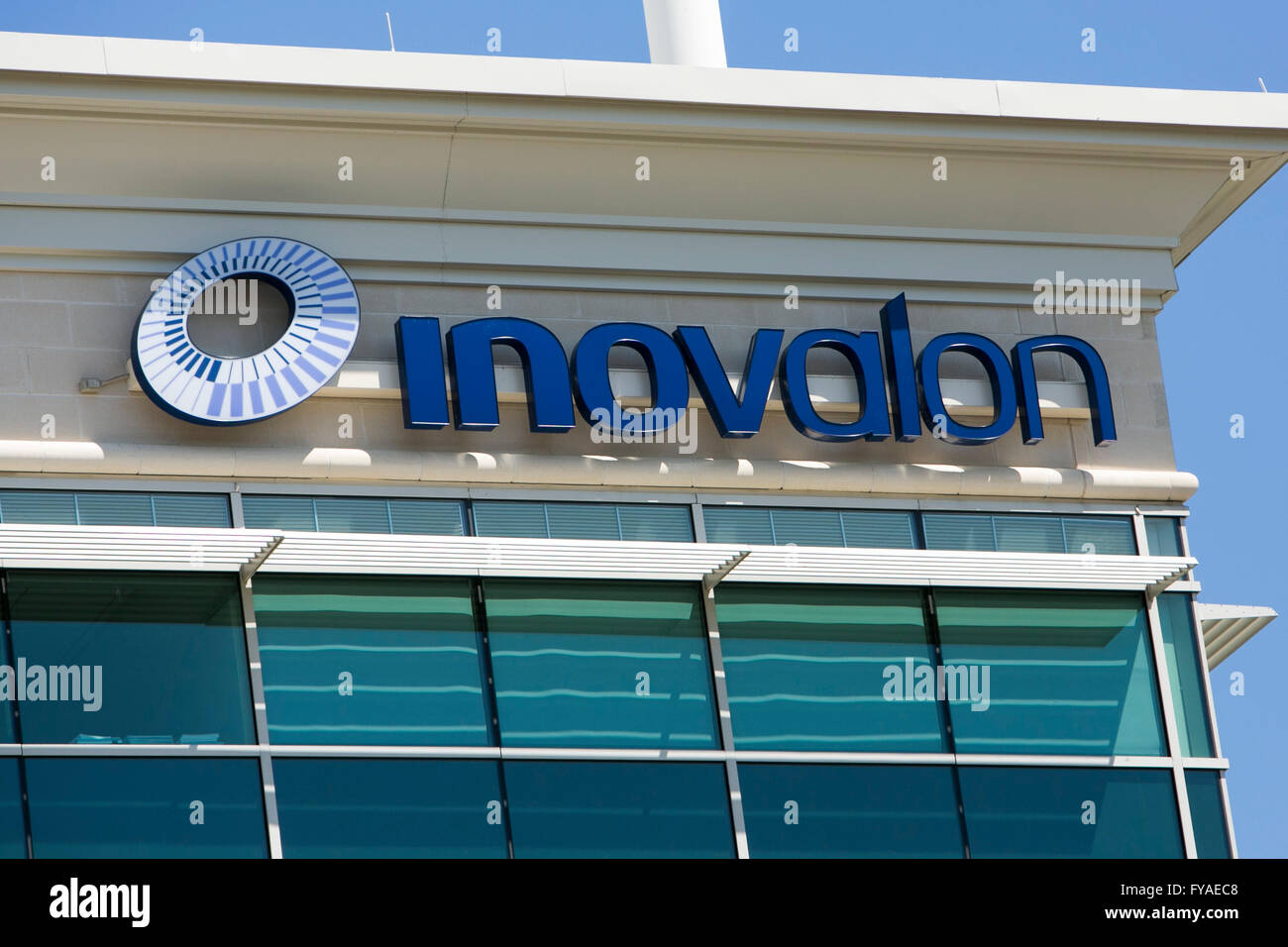 A logo sign outside of the headquarters of Inovalon Holdings, Inc., in ...