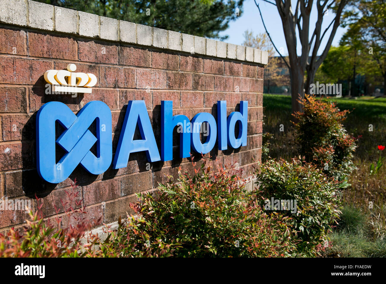 A logo sign outside of a facility occupied by Koninklijke Ahold in ...