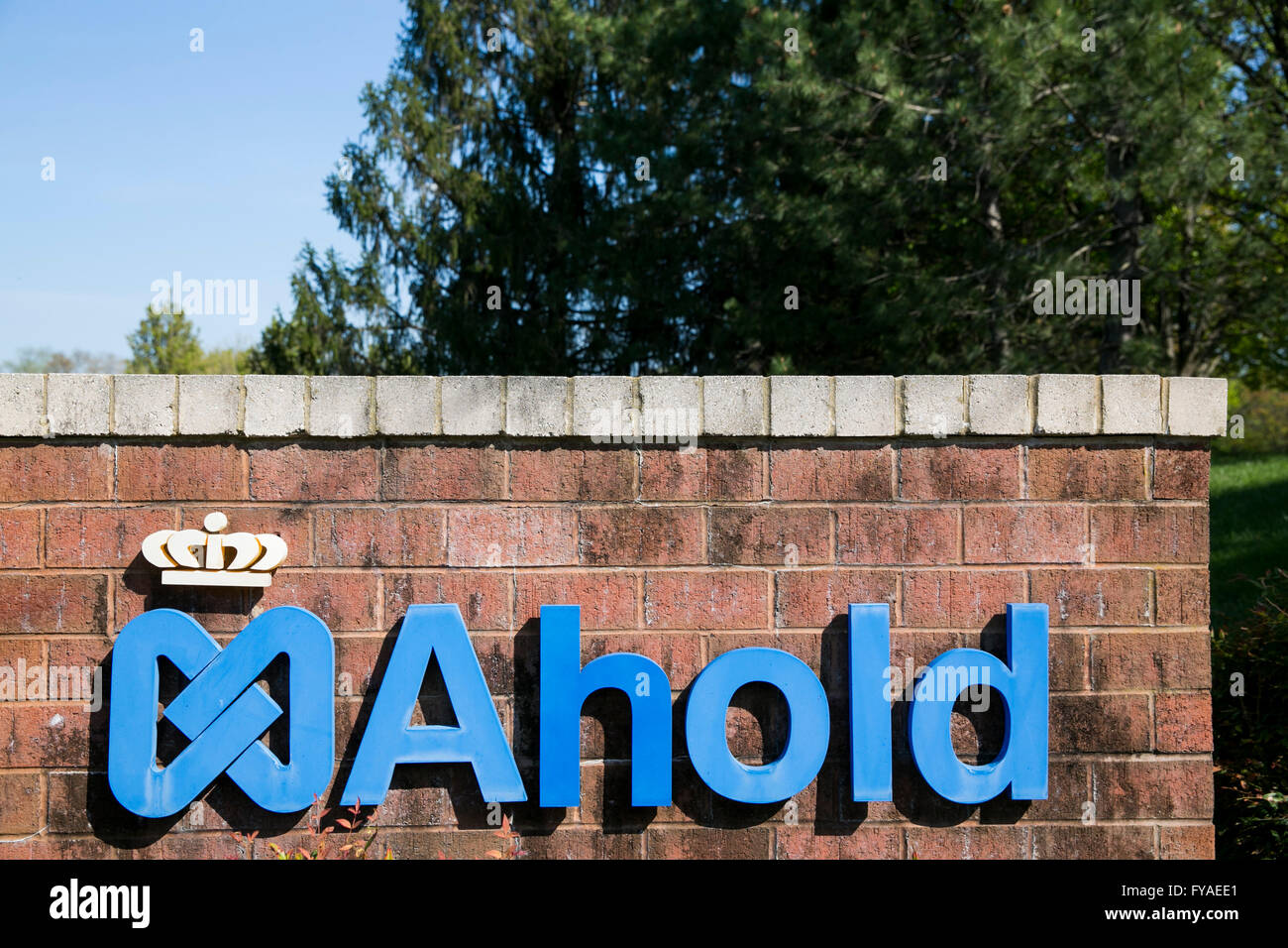 A logo sign outside of a facility occupied by Koninklijke Ahold in ...
