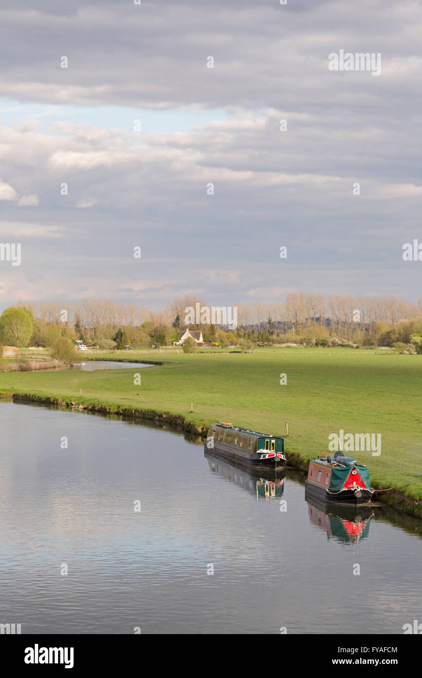 The River Thames at Lechlade on Thames looking towards St John's Lock ...