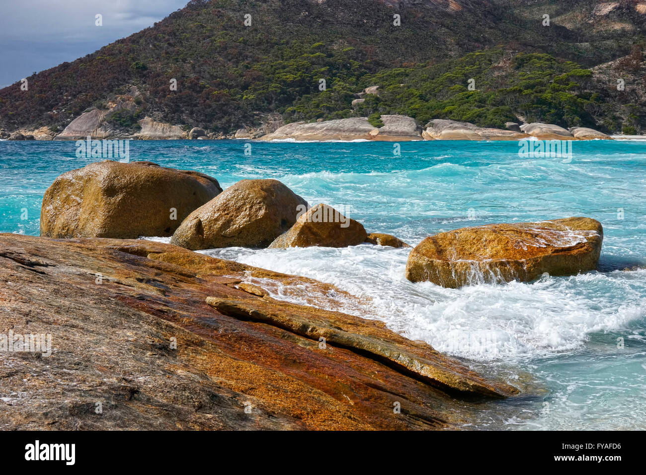 Australian beaches and bays and ironstone rocks facing the Indian Ocean ...