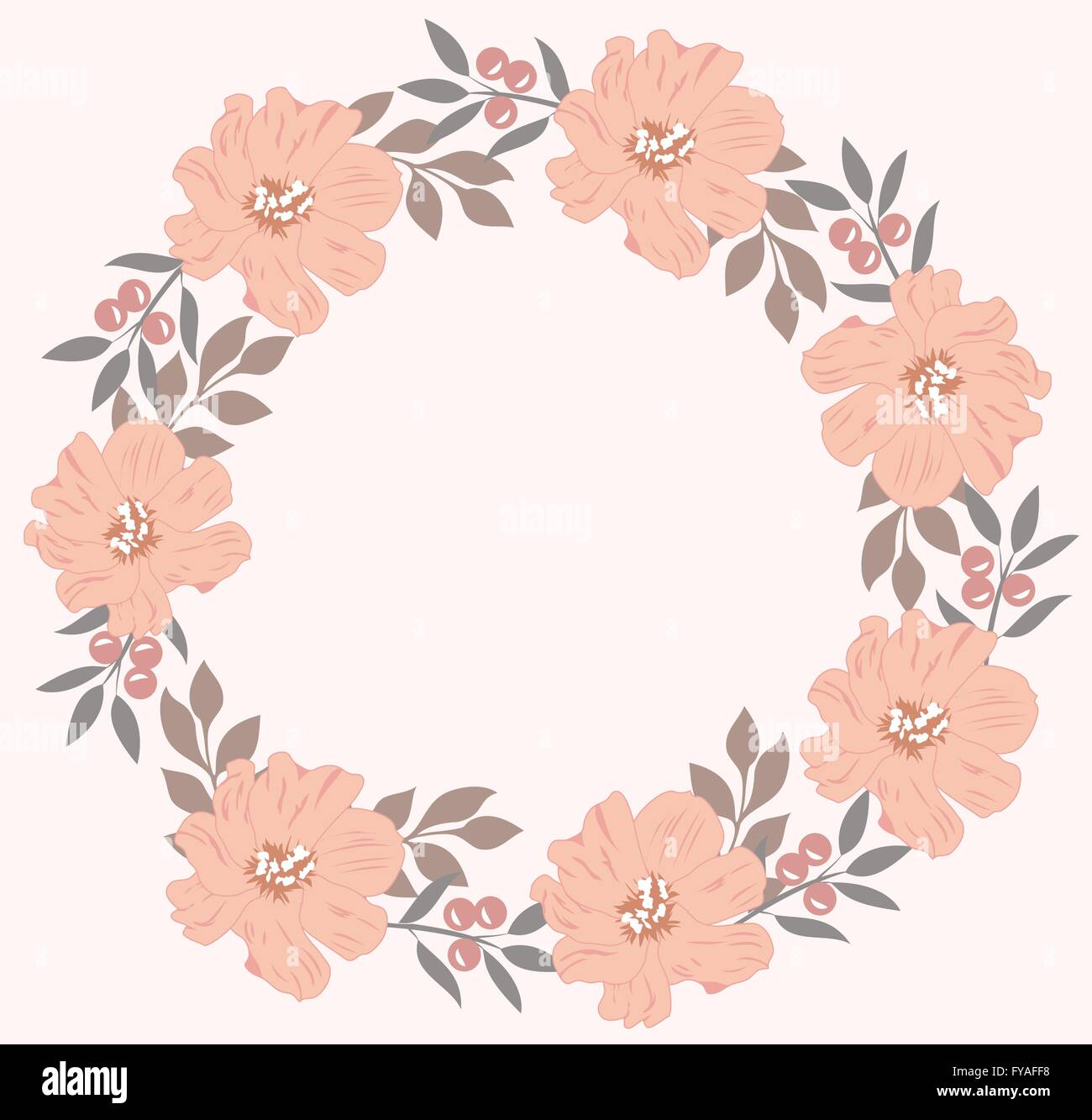 vector illustration of a floral wreath Stock Vector Image & Art - Alamy