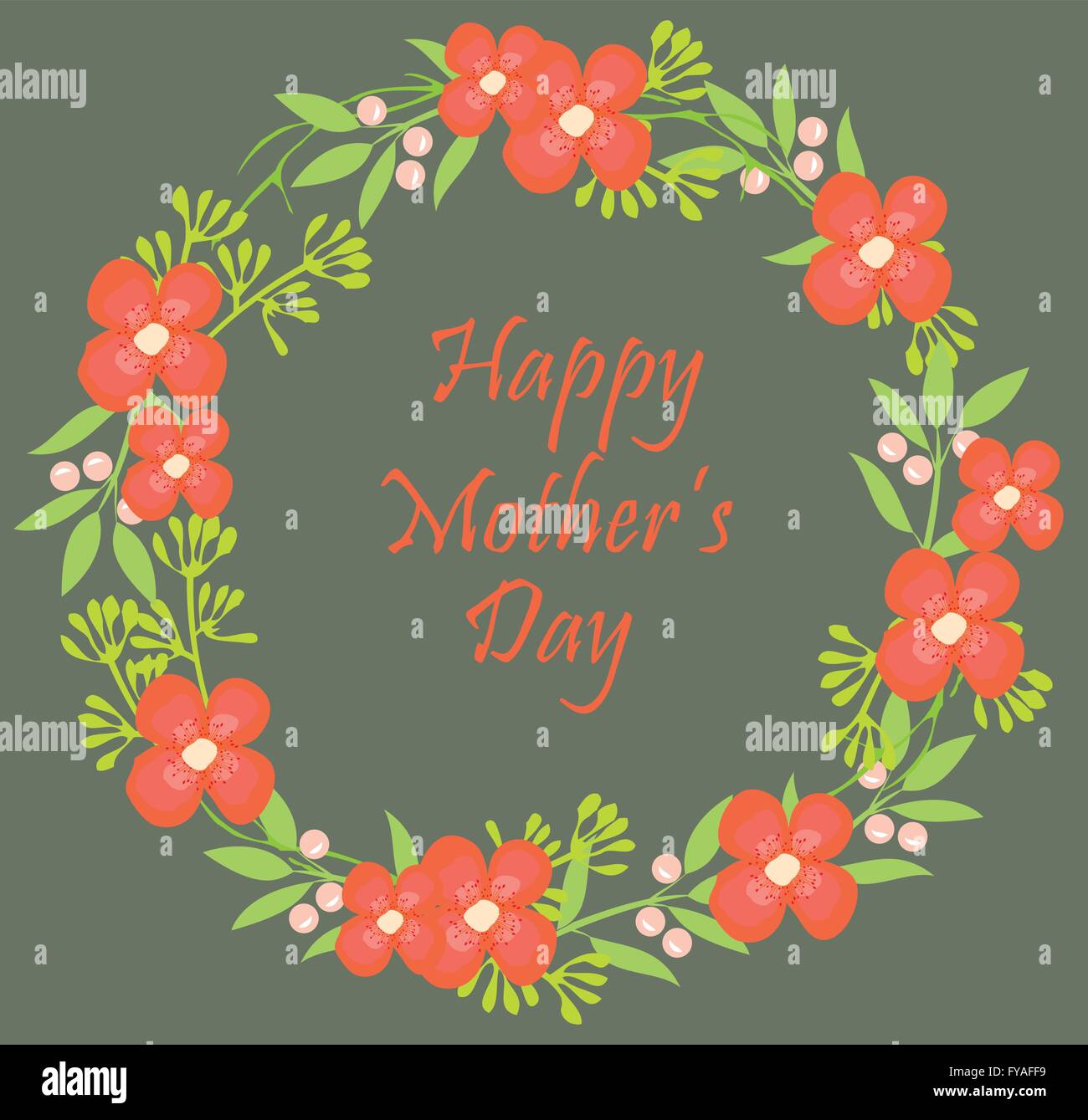vector illustration of a floral wreath for mother's day Stock Vector ...