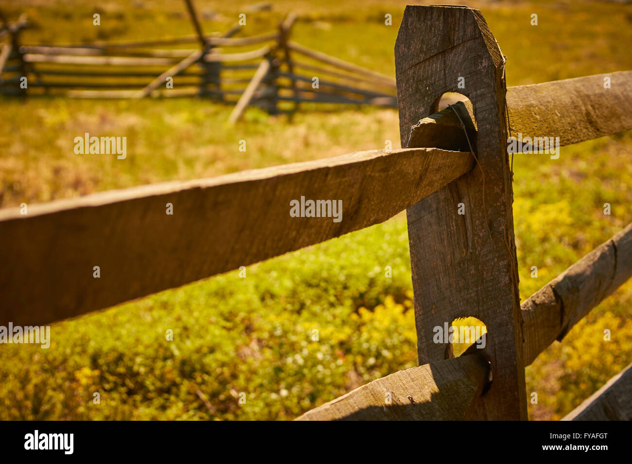 Split rail fence at battle of gettysburg pennsylvania hi-res stock ...