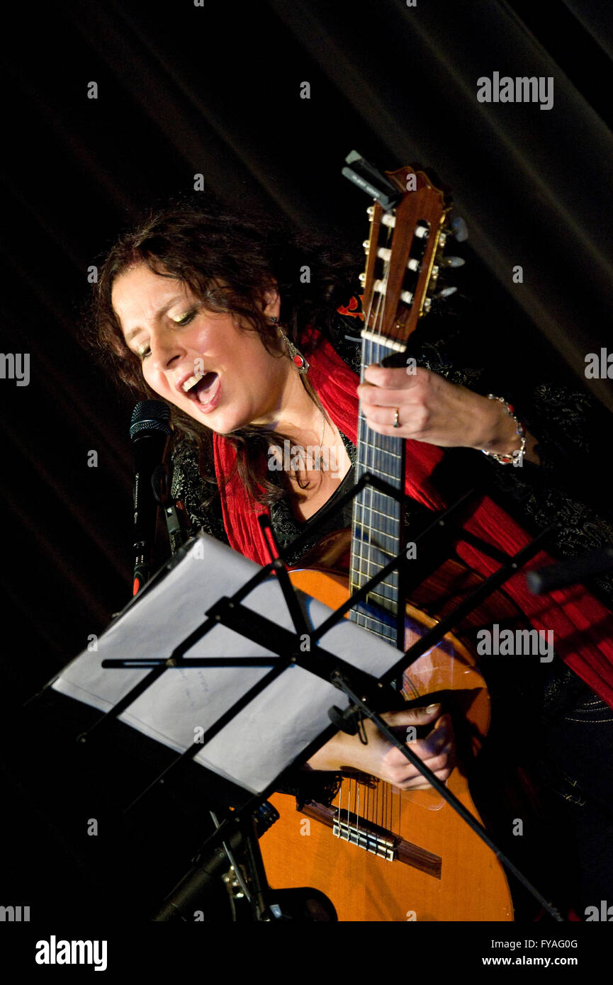 Female singer Anna Riveiro from Poland performing in Warsaw Stock Photo ...