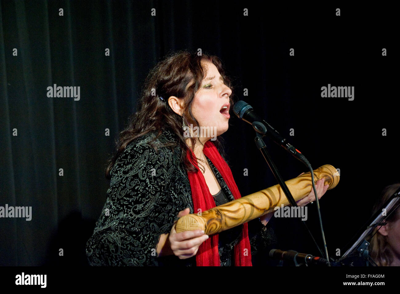 Female singer Anna Riveiro from Poland performing in Warsaw Stock Photo ...