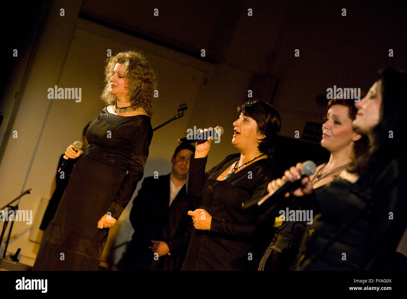 Bulgarian vocal group called The Eva Quartet performing in Warsaw ...
